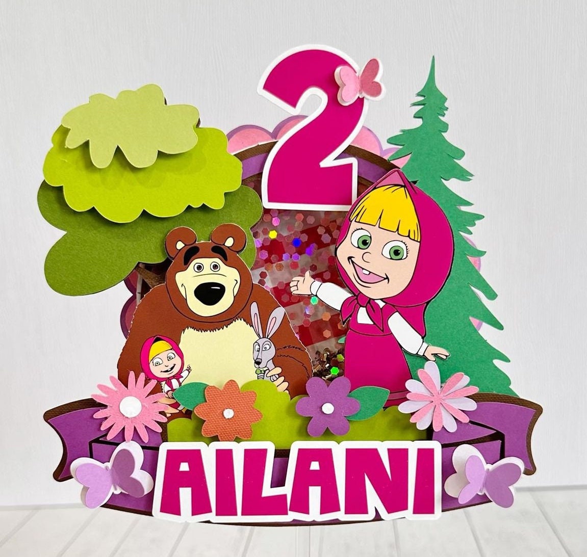 Masha and the Bear Cake Topper/ Masha and the Bear - Etsy