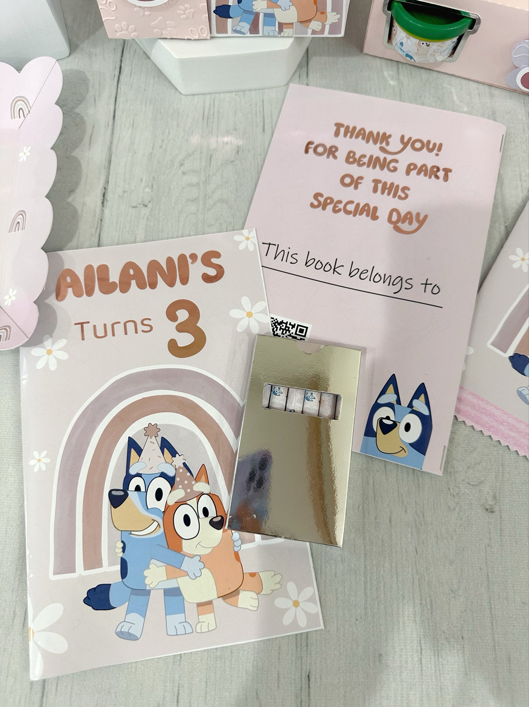 Bluey and Bingo/ Candy Favor/chips Bags/ Cups/plates/puzzle/coloring ...