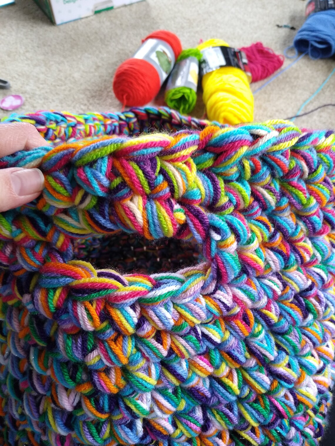 Yarn Basket Crochet PATTERN - Etsy