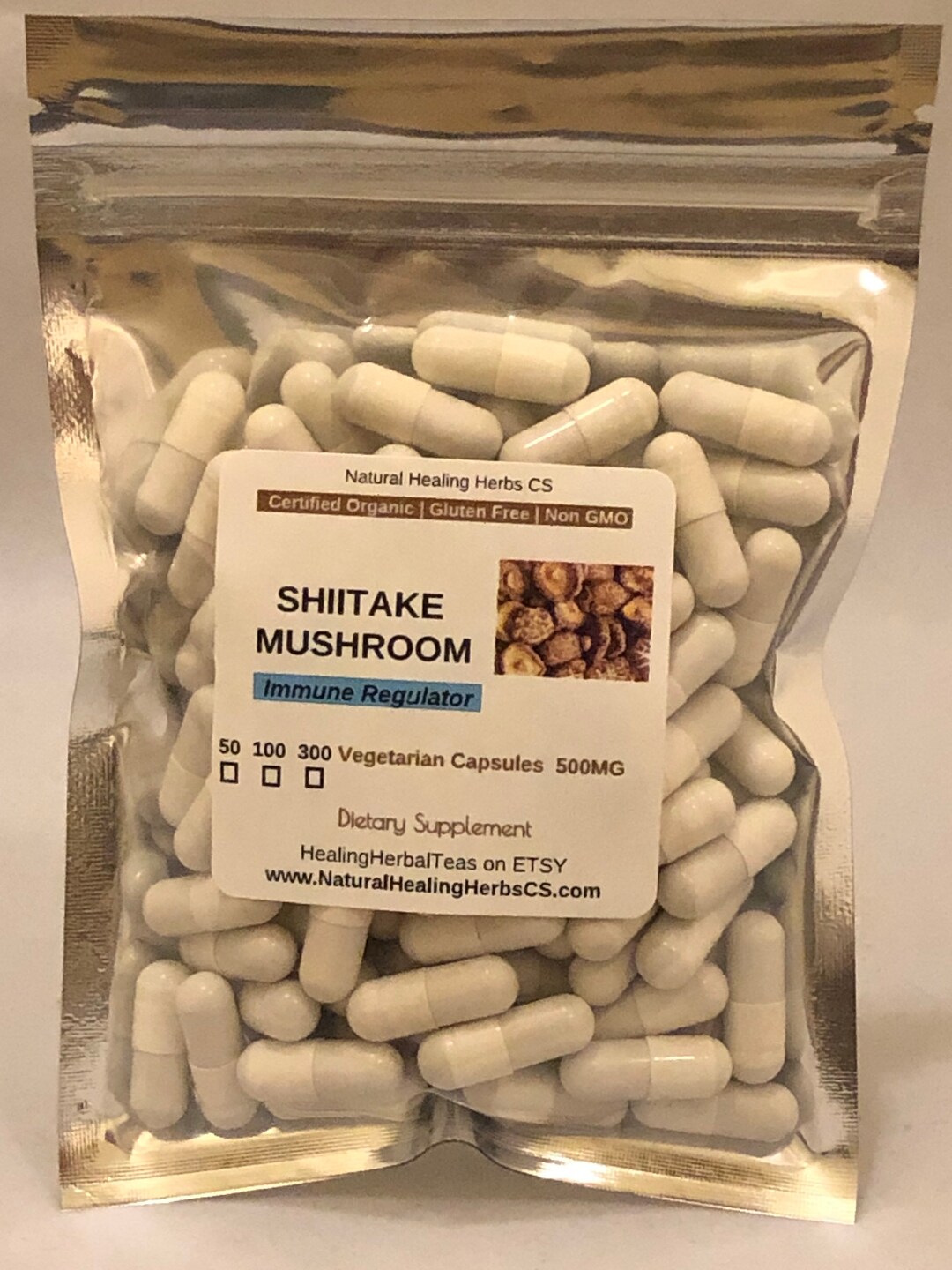 Shiitake ~ Healing Herbal Teas, Certified Organic, Mushroom Capsules ...