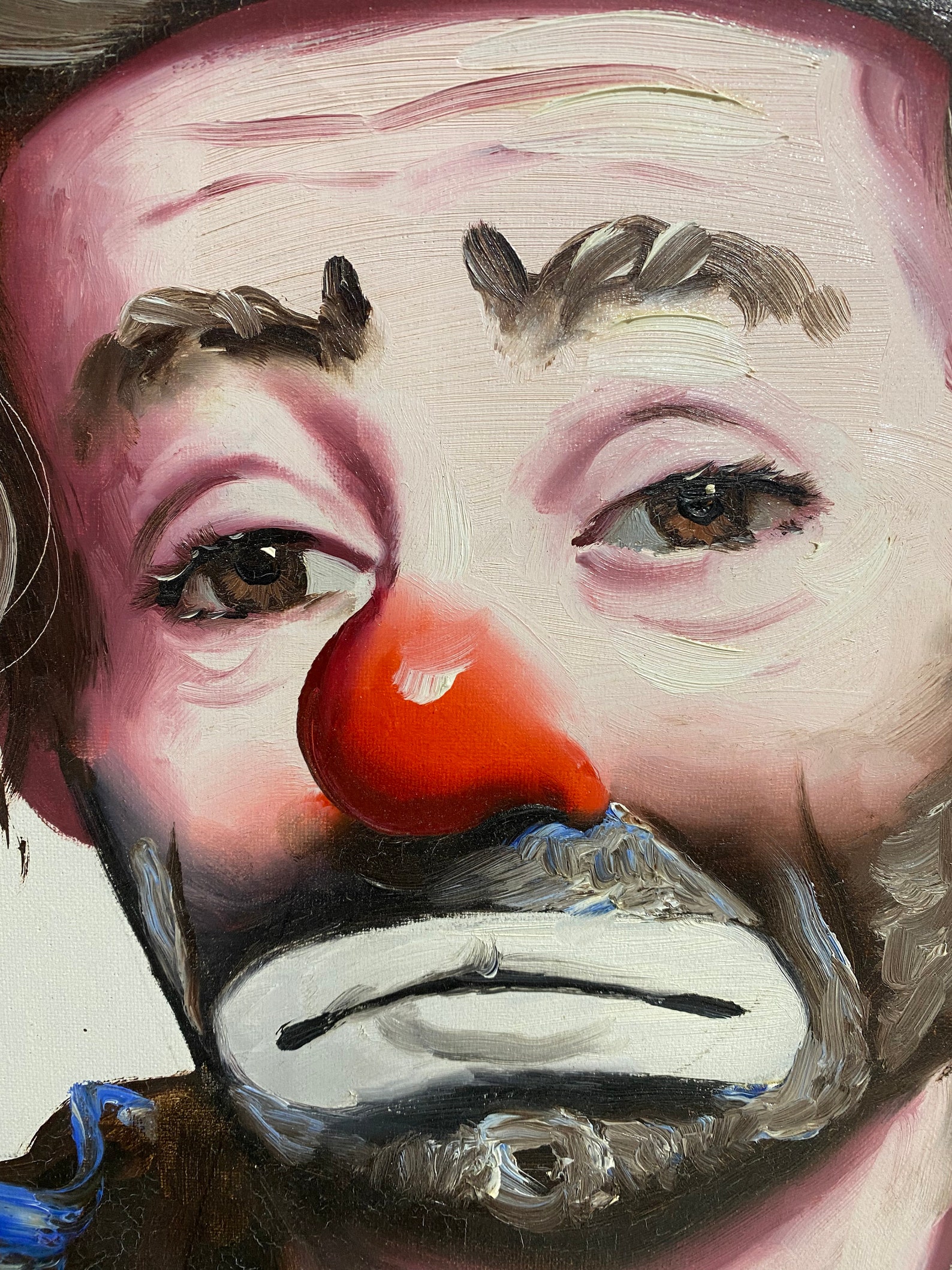 Vintage 1989 Rusty Rust Emmett Kelly Clown Painting, Oil on Canvas ...