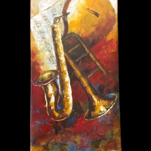 Jazz | Musical Instruments | Oil Painting | Original | Abstract ...