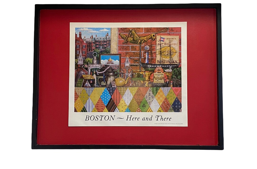 Boston Landmarks Poster Print: Christopher Gurshin Folk Art (21.5 X 19 ...