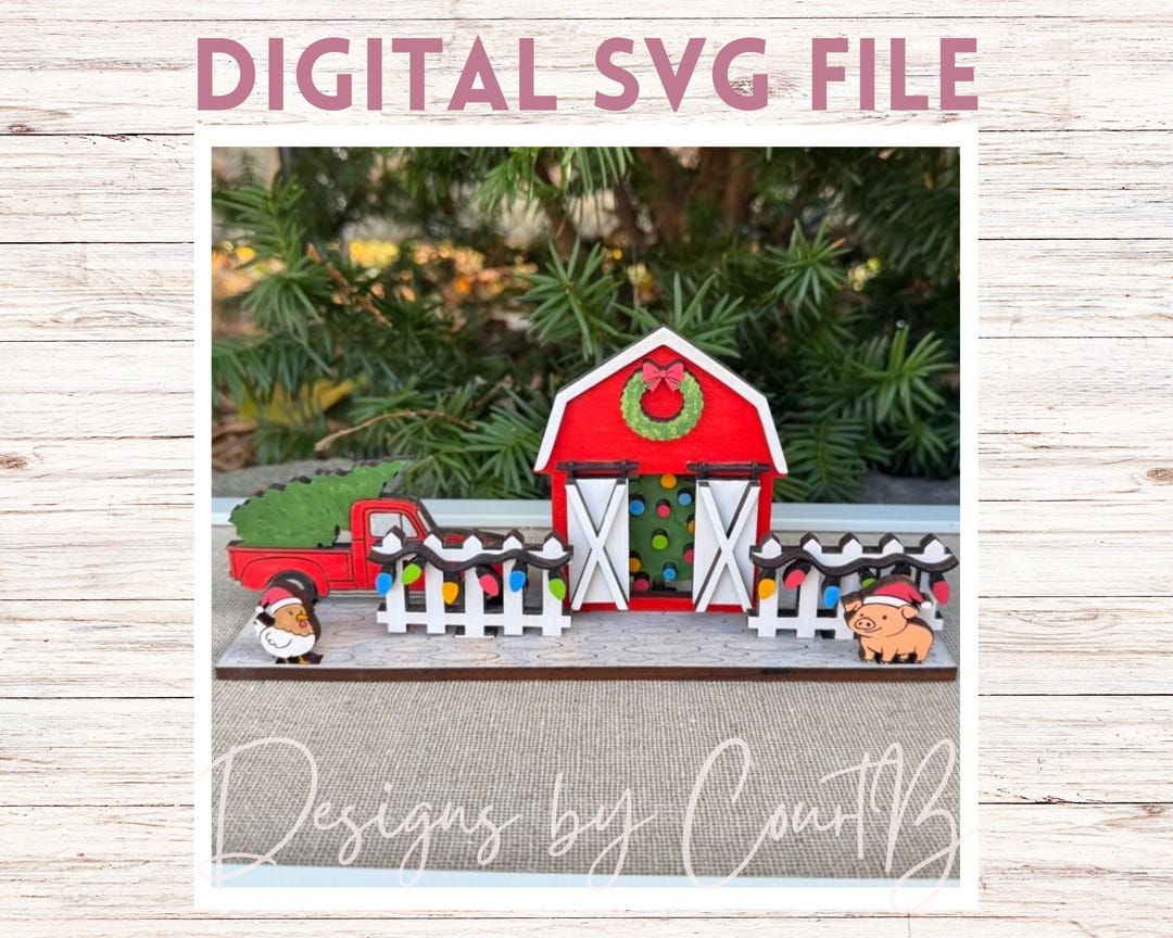 Christmas Barn: Laser Cut SVG File (digital Download) - Etsy