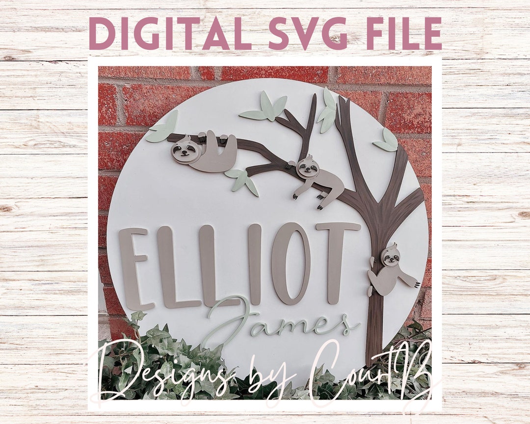 Sloths on Tree Design - Digital Laser Ready File - SVG - Etsy