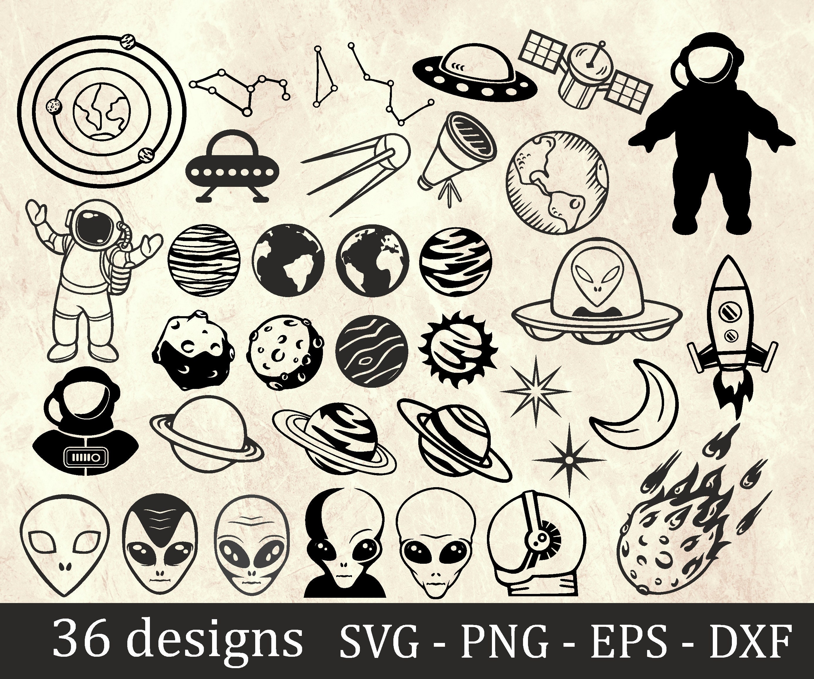 Space Svg Bundle, Cosmonaut svg, Planets Svg, Earth Svg, Astronaut Svg ...