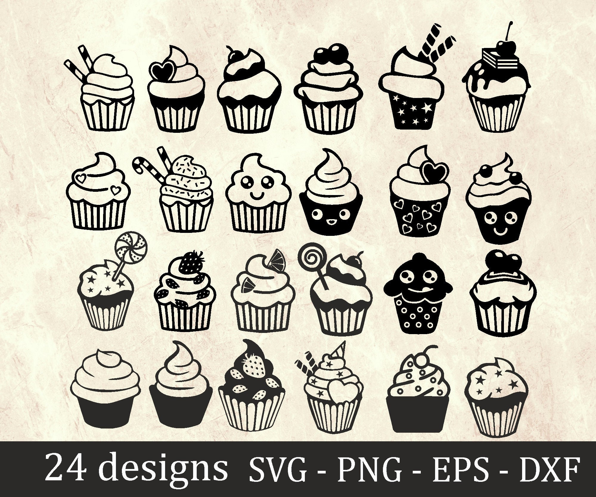 Cupcake Svg Cupcake Bundle Svg Cupcake Svg Cupcake Clipart Cupcake Vector Cupcake