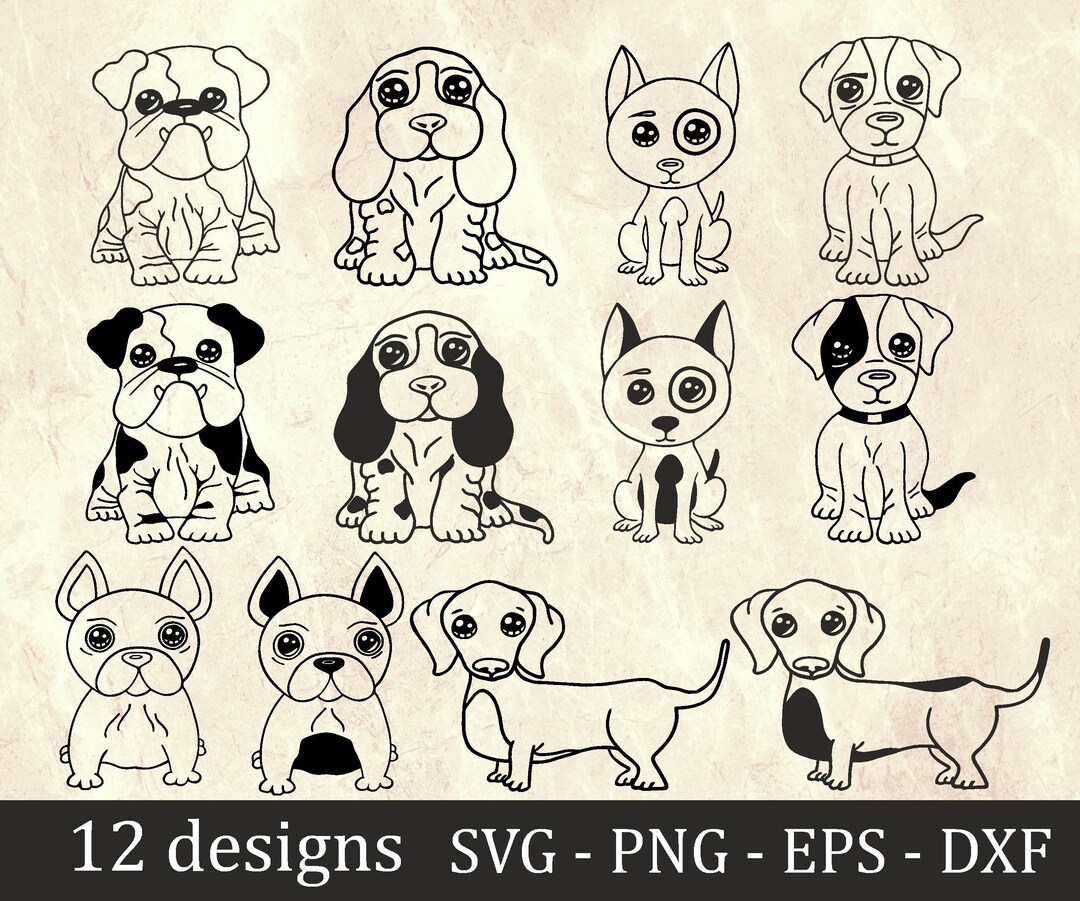 Dog Svg Bundle, SVG Pet Paw, Dog Face Svg, Puppy Svg File Vector, Dog ...