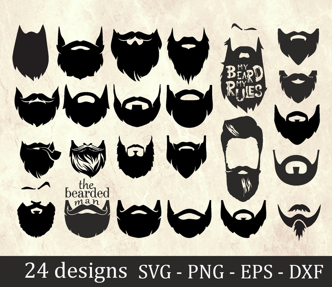 Beard Svg Bundle, Long Beard Svg, Beard Clilpart, Hipster Svg Bundle ...