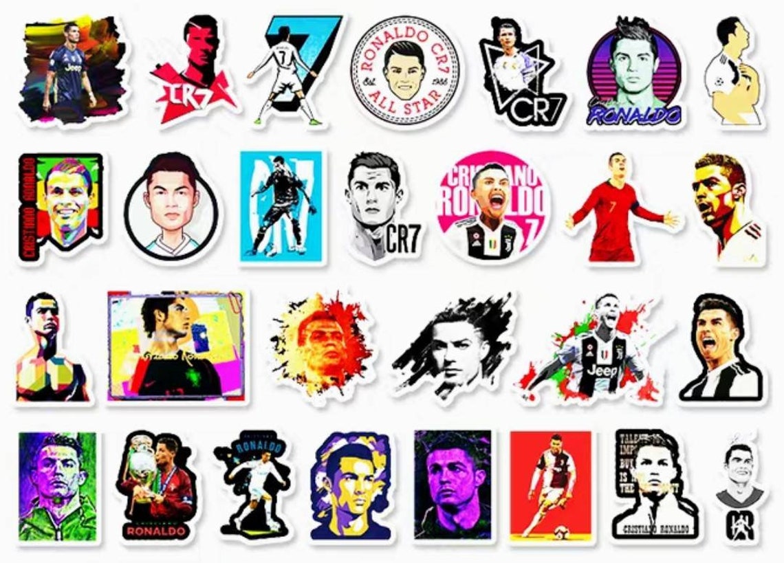 50pcs Cristiano Ronaldo Stickers/Best Footballer | Etsy