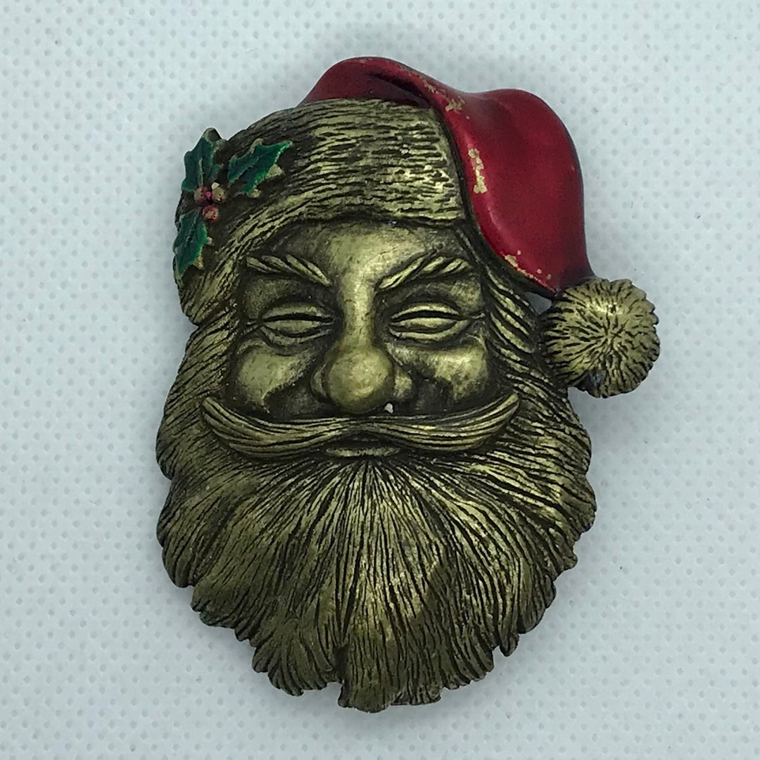 Vintage JJ Signed Bronze Jolly Santa Claus Brooch/pin JJ Jonette - Etsy