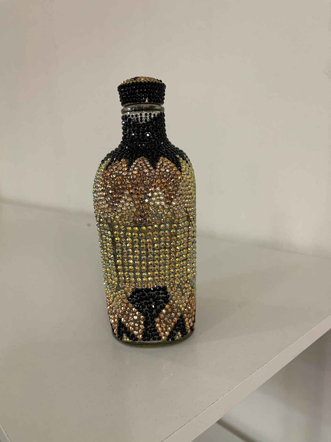 Bedazzled Black Gold and Copper Colored Crown Royal Vanilla Whiskey ...