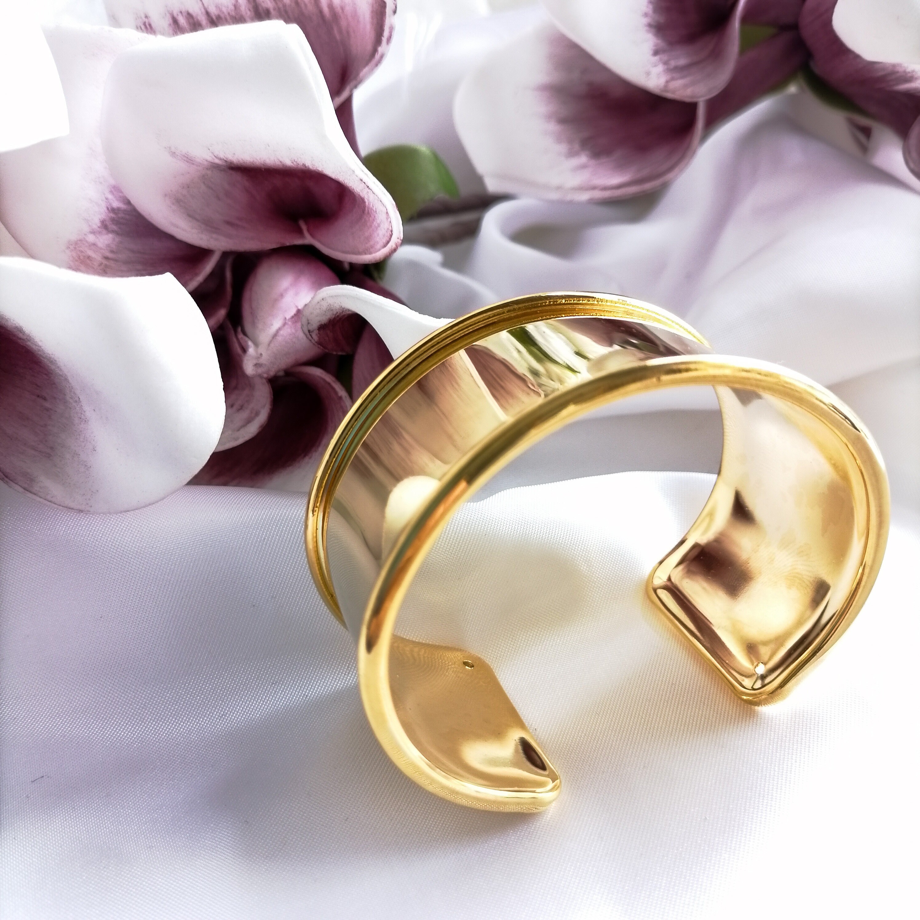 Gold Statement Bangle, Wide Bracelet, Gold Cuff Bracelet, 35MM Bangle ...