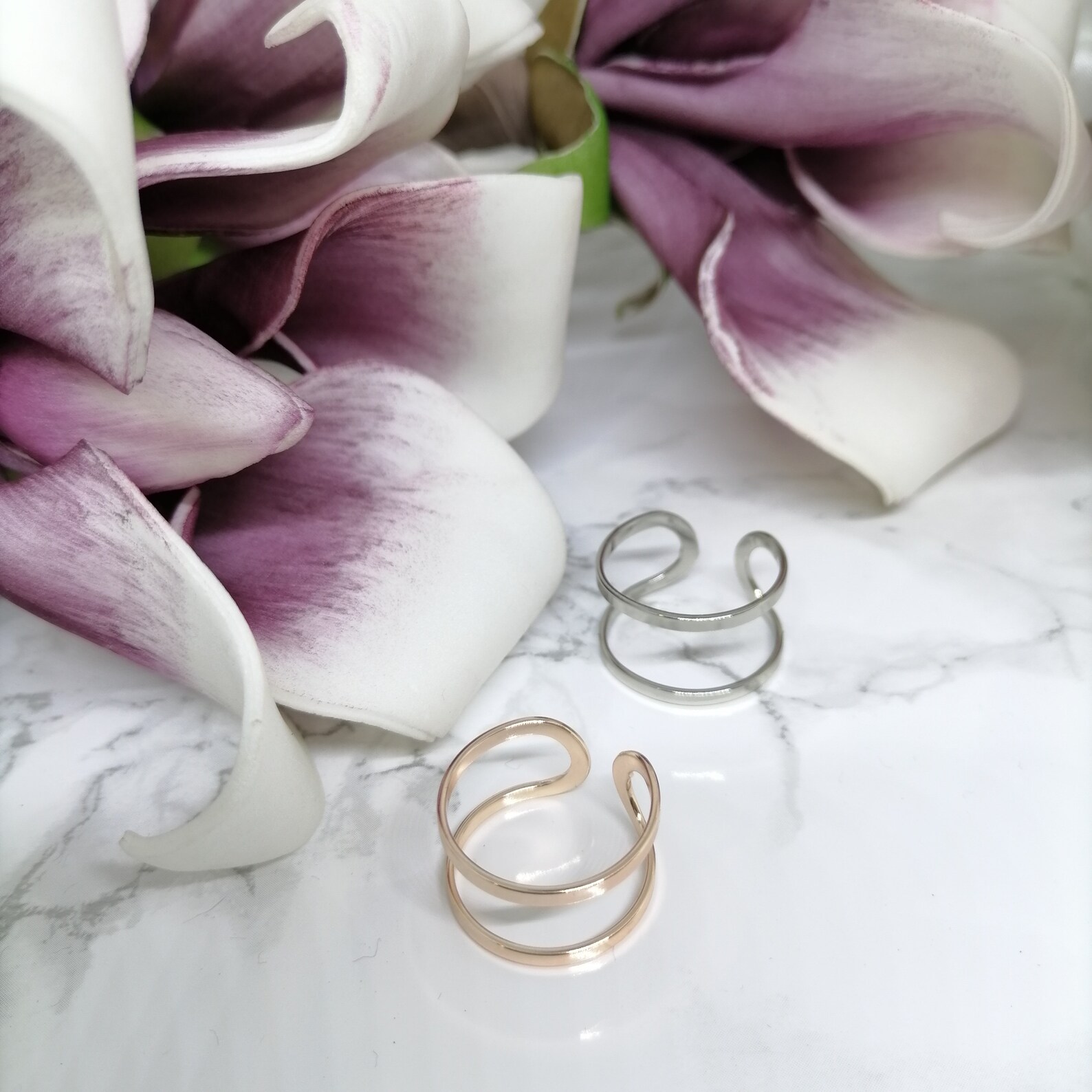 Double Bar Open Curve Ring Reversible Design Ring Geometric - Etsy