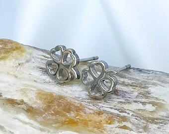 Clover Stud Earring Lucky Clover Rose Gold Studs Best - Etsy