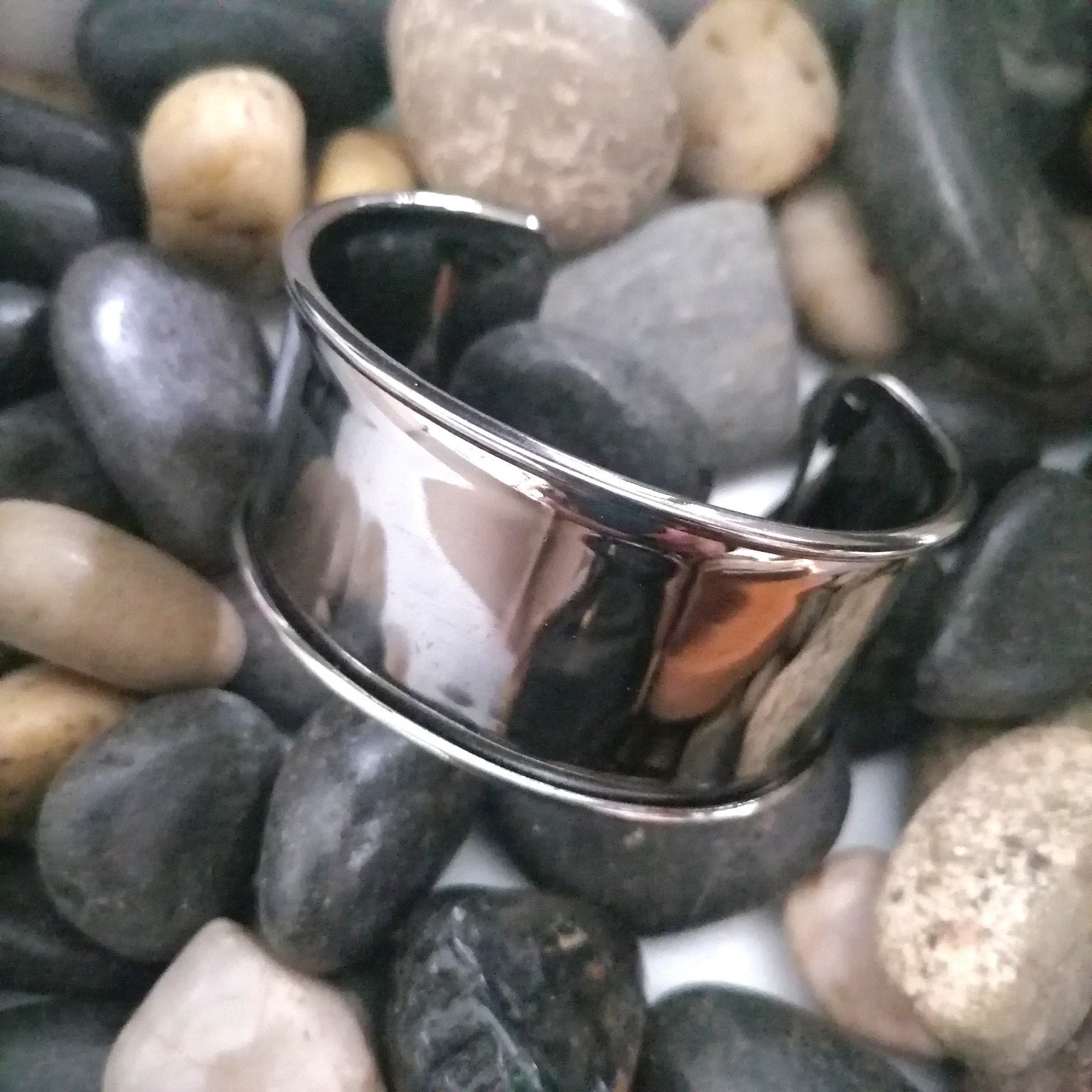 Statement Bangle, Wide Bracelet, Anthracite, Gold Cuff Bracelet, 35 MM ...