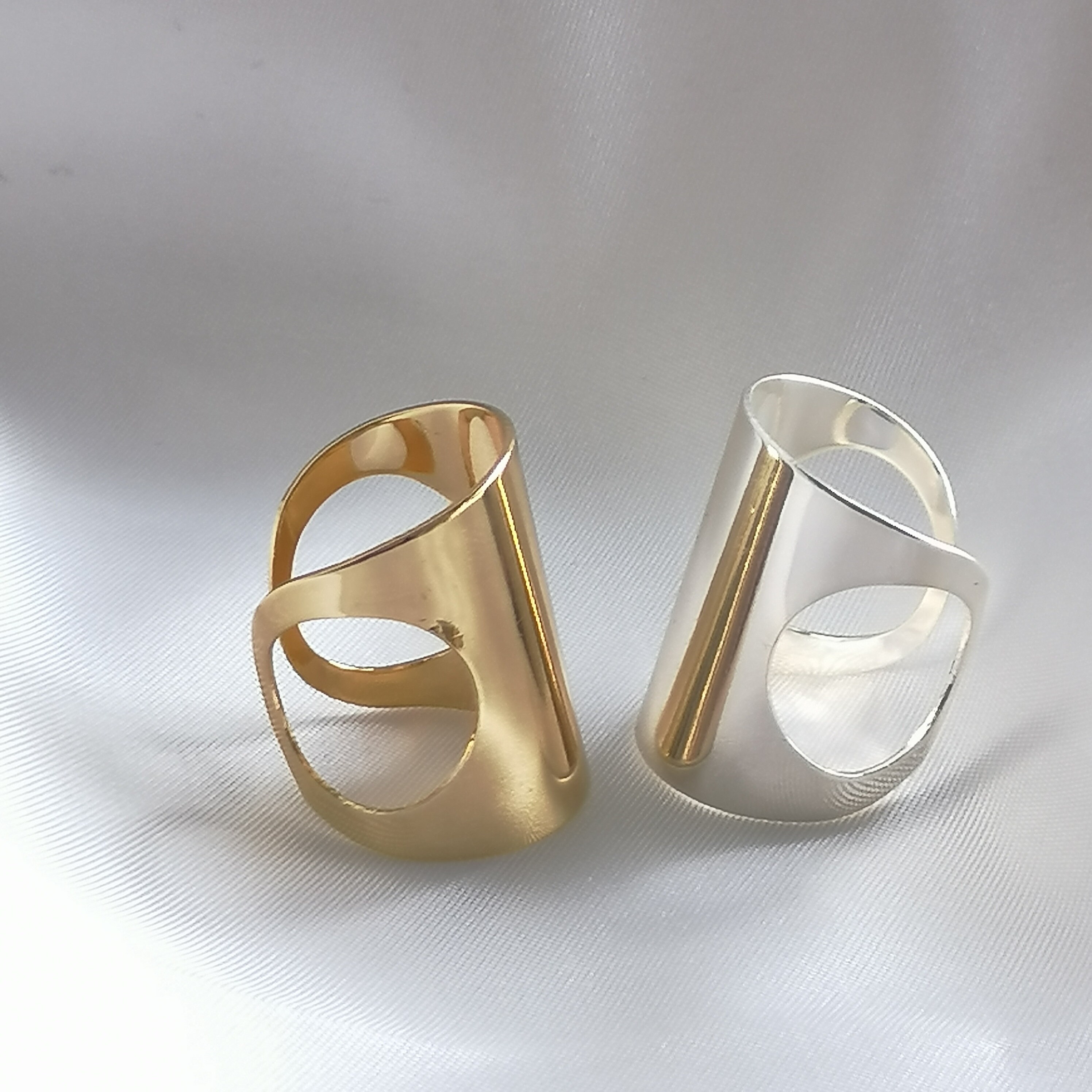 Large Gold Ring for Women, Extra Wide Band 28MM, Statement Ring, Long ...