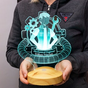 Mechanical Engineer Gift Personalized 3D Lamp, Gift for Engineers ...