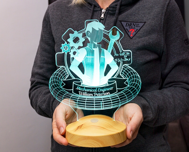 Mechanical Engineer Gift Personalized 3D Lamp Gift for - Etsy