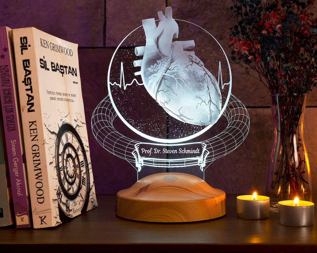 Heart Surgeon Personalized 3D Lamp, Cardiologist Gift, Heart Specialist ...