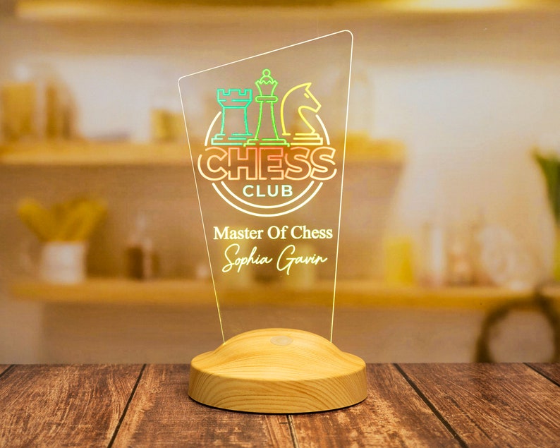 Chess Led Lamp Custom Made Personalized Chess Gift for Him - Etsy