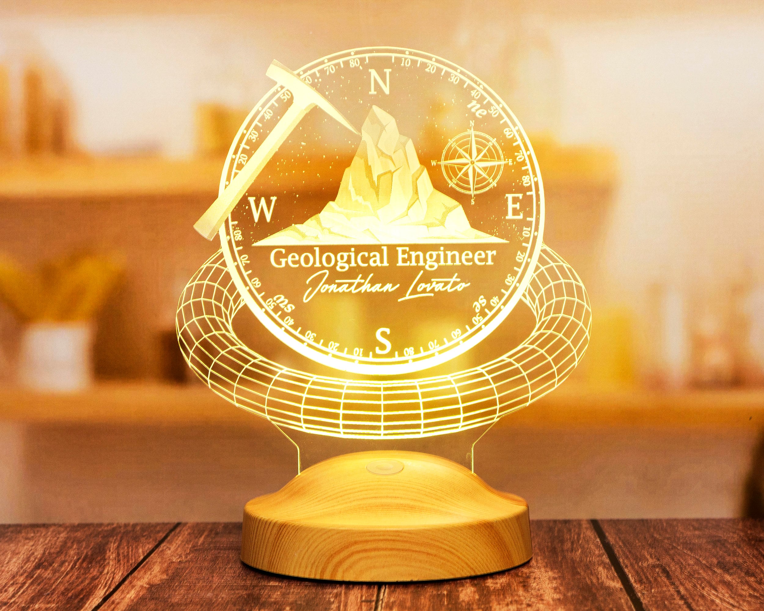 Geologist Gift Personalized 3D Lamp Gift for Geological - Etsy