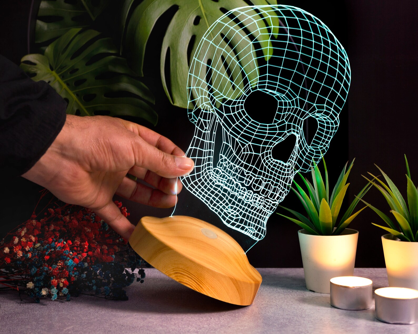 3D Skull Lamp, Skull Decor, Skull Night Light, Gift for Her, Boyfriend, Skull Gift Wedding ...