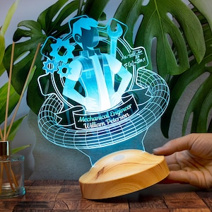 Mechanical Engineer Gift Personalized 3D Lamp, Gift for Engineers ...