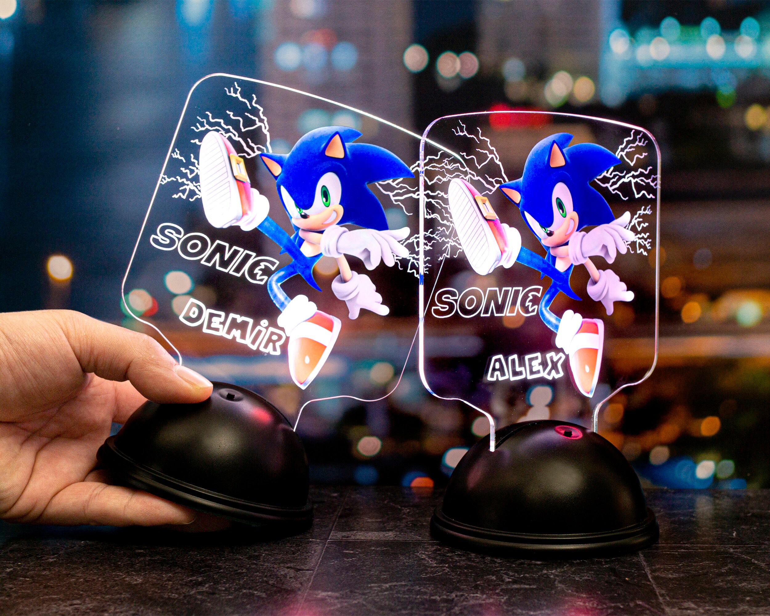 Sonic Led Lamp Personalized Sonic Night Light Nursery Room - Etsy