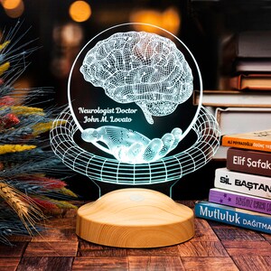 Hand Holding Brain Lamp, Personalized Gift for Neurologist ...
