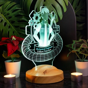 Mechanical Engineer Gift Personalized 3D Lamp, Gift for Engineers ...