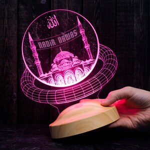Mosque Decor 3D Lamp With Name, İslamic Room Decor, Ramdan Gift for ...