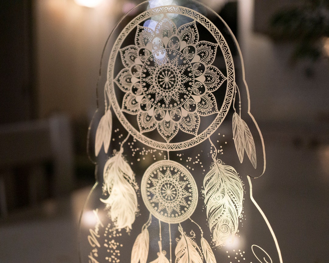 Dreamcatcher Night Light Custom Made for Bedroom, Chakra Room Decor ...