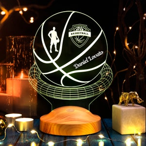 Basketball Personalized 3D Lamp, Custom Basketball With Name ...
