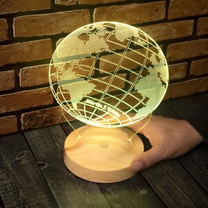 3D World Globe Lamp Colorful, Unique Globe Night Light, World Travelers ...