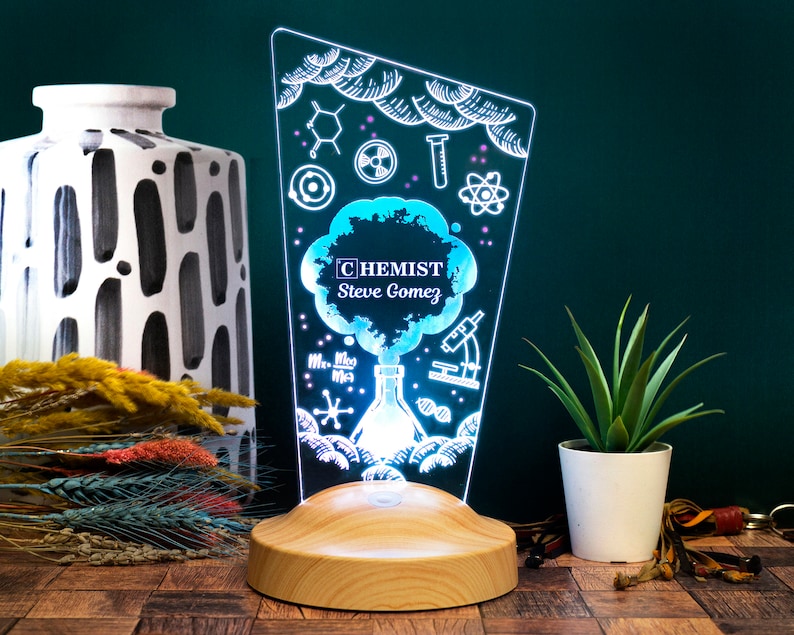 Personalized Chemist 3D LED Lamp, Science Gift, Gifts for Chemist ...