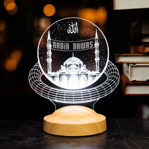 Mosque Decor 3D Lamp With Name, İslamic Room Decor, Ramdan Gift for ...