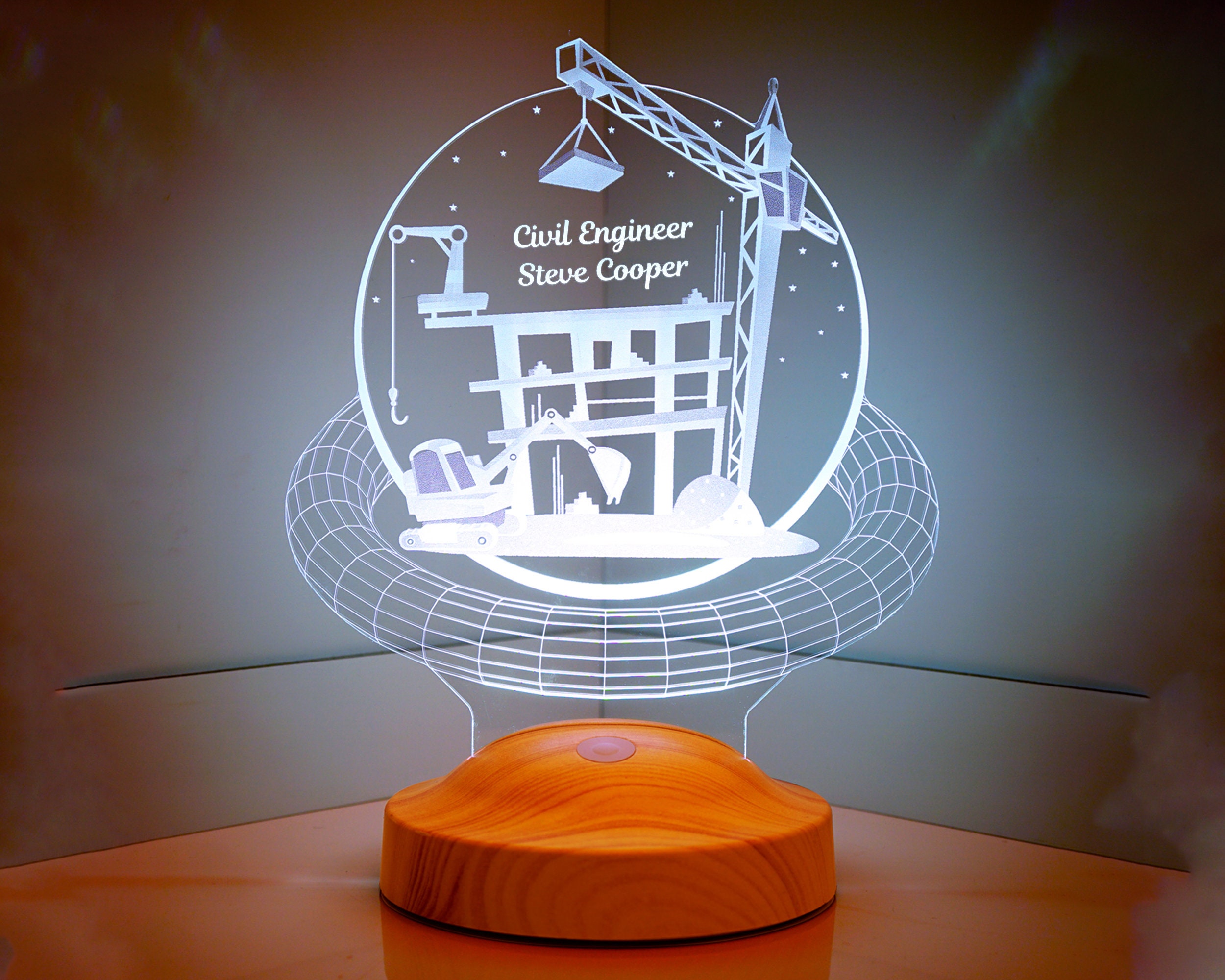 Civil Engineer Gift Personalized 3D Lamp, Gift for Engineers ...