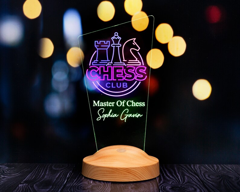 Chess Led Lamp Custom Made Personalized Chess Gift for Him - Etsy