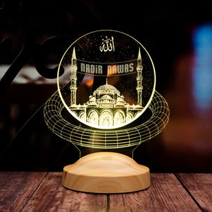 Mosque Decor 3D Lamp With Name, İslamic Room Decor, Ramdan Gift for ...