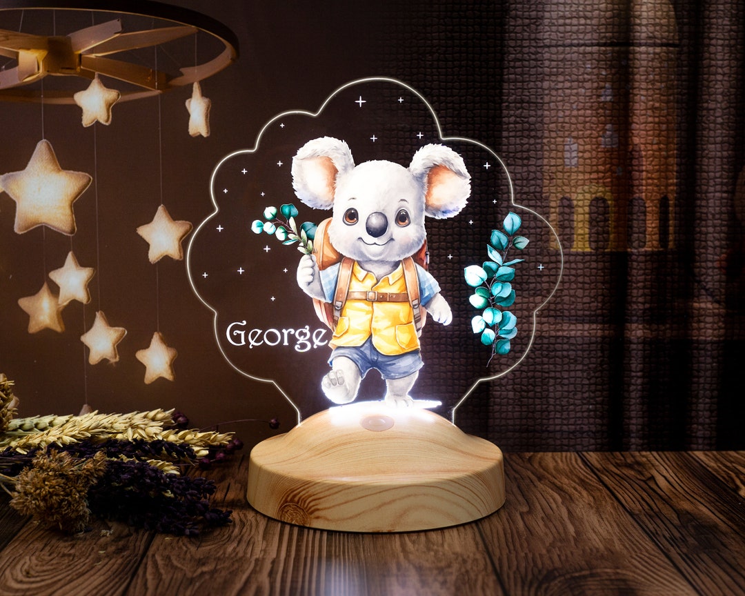 KOALA Night Light Personalized, Lovely Koala Gift for Baby With Name ...