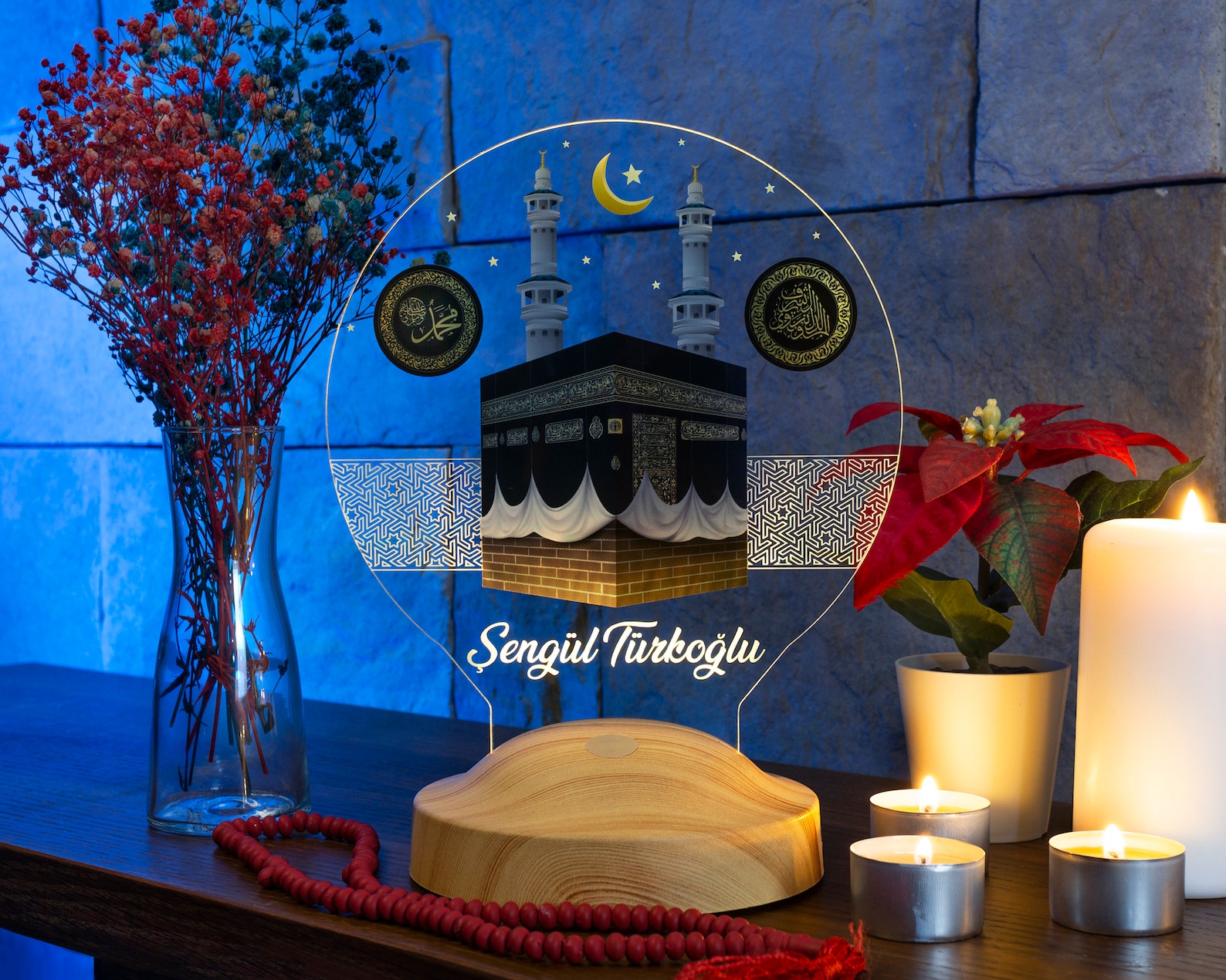 Kaaba With Name Night Lamp, İslamic Room Decor, Gift for Muslim Friend ...