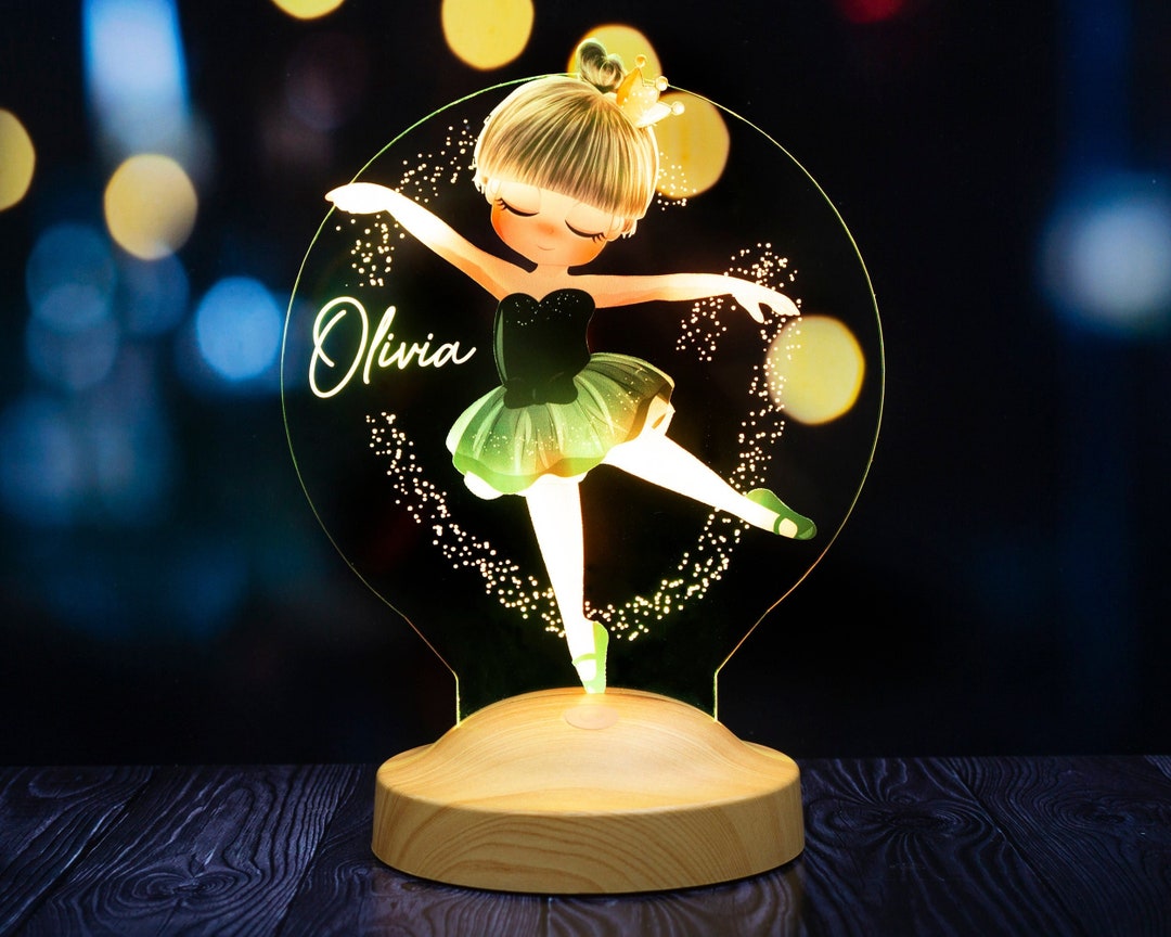 Ballerina Gift Night Light for Girl Personalized, Ballet Lamp, Custom ...