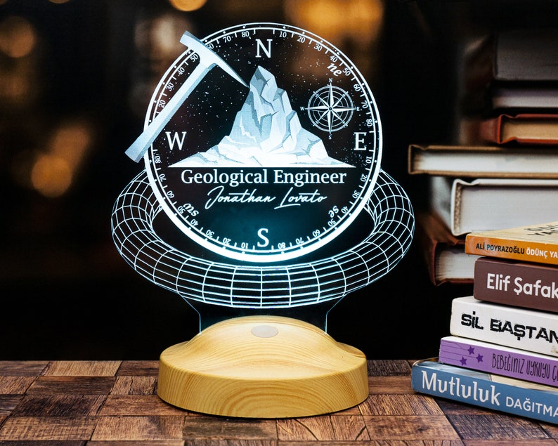 Geologist Gift Personalized 3D Lamp Gift for Geological - Etsy