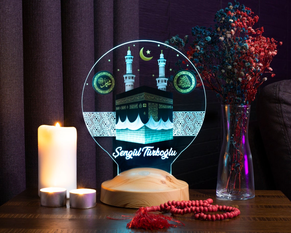 Kaaba With Name Night Lamp İslamic Room Decor Gift for - Etsy