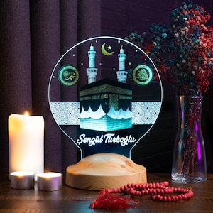 Kaaba With Name Night Lamp, İslamic Room Decor, Gift for Muslim Friend ...