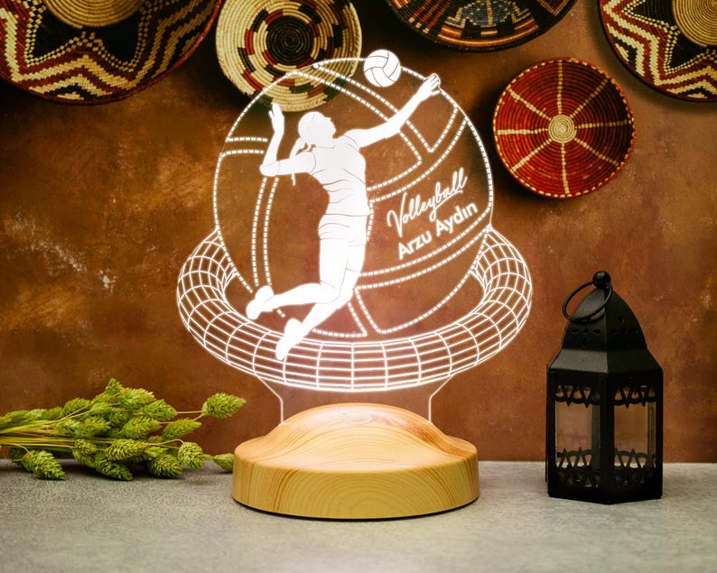 Volleyball Personalized 3D Lamp, Custom Volleyball With Name ...