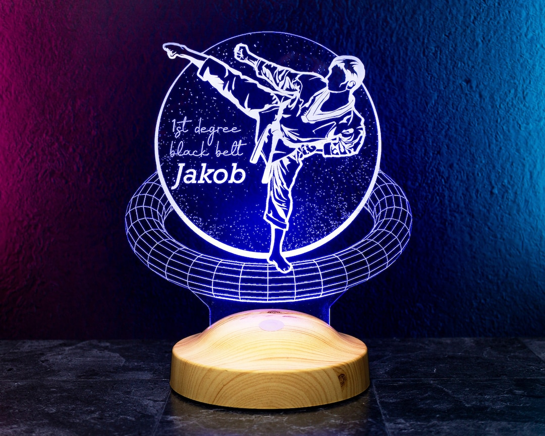 Ju Jutsu - Jiu Jitsu Personalized 3D Lamp, Custom Taekwondo Gift With ...
