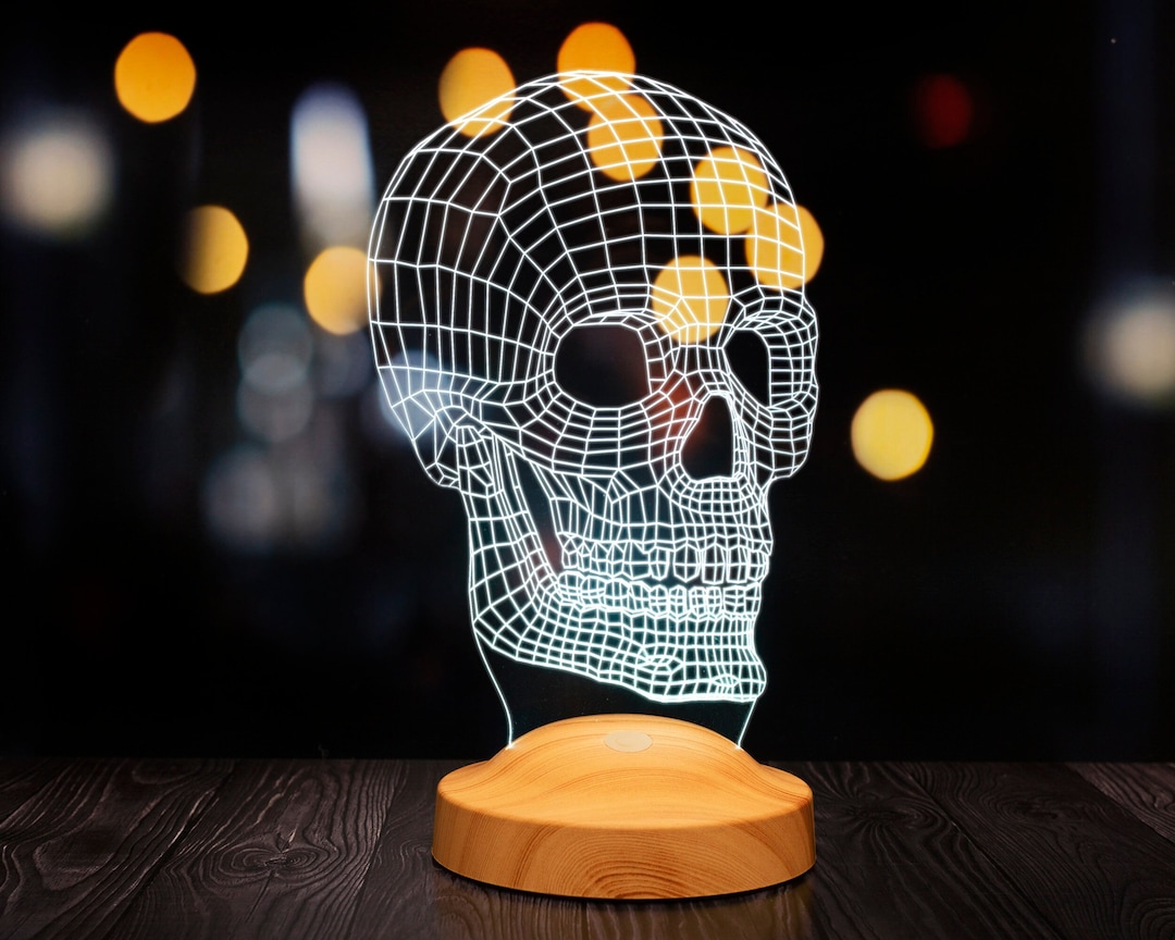 3D Skull Lamp, Skull Decor, Skull Night Light, Gift for Her, Boyfriend ...