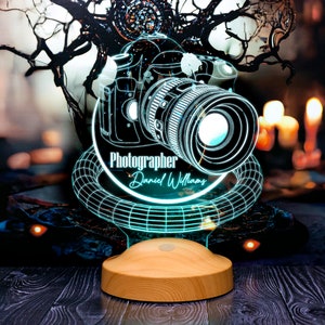 Photo Camera Acrylic Led Lamp as Photographer Gift, 3D Illusion Lamp ...